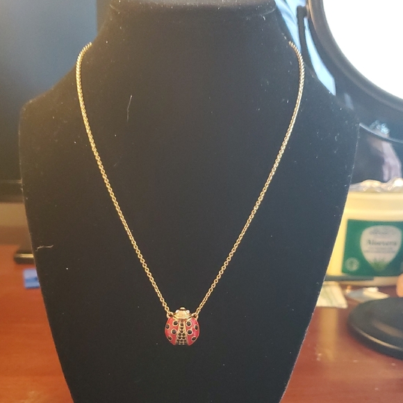 Jewelry | Kate Spade New York Lady Bug Necklacered And Black On Gold ...